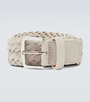 Loro Piana Woven Suede Belt - Beige