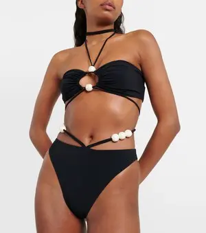 Magda Butrym Beaded Bikini Bottoms - Black