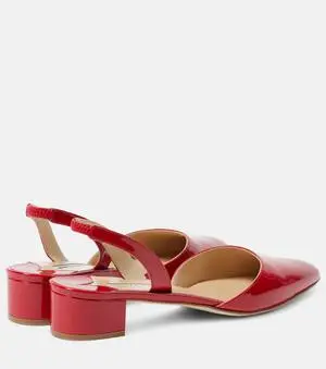 Manolo Blahnik Aspro Patent Leather Slingback Pumps - Red