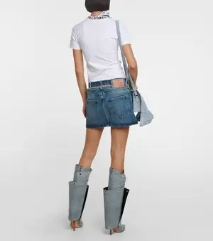 Y/project Belted Denim Miniskirt - Blue