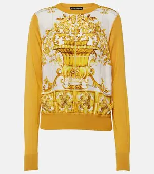 Dolce & Gabbana Majolica Silk Sweater - Gold
