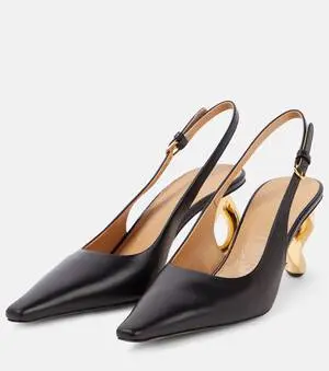 JW Anderson Chain Heel Leather Slingback Pumps