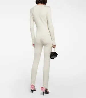 Magda Butrym Cream Cable-knit Silk Jumpsuit
