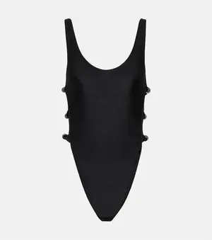 ADRIANA DEGREAS Deco Cutout Swimsuit - Black
