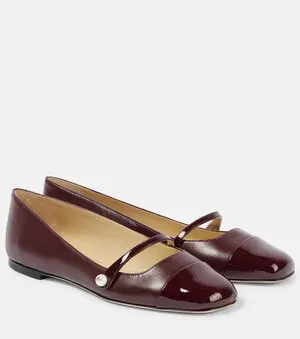 JIMMY CHOO Elisa Leather Mary Jane Flats