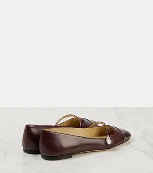 JIMMY CHOO Elisa Leather Mary Jane Flats