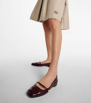 JIMMY CHOO Elisa Leather Mary Jane Flats