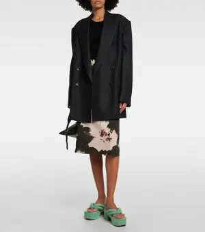 Dries Van Noten Suede Platform Thong Sandals