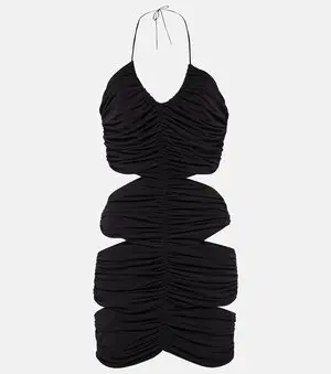 MONOT Halterneck Cutout Minidress - Black