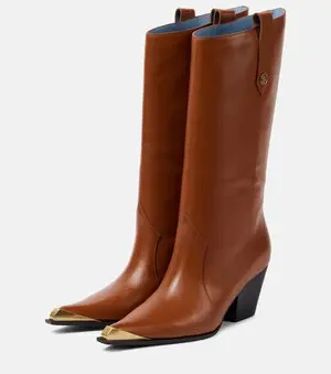 Etro Leather Cowboy Boots