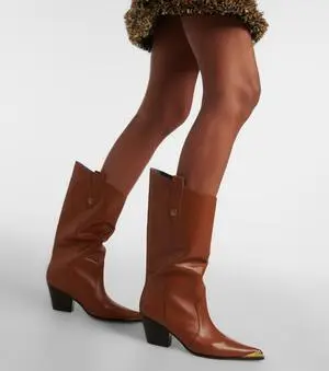 Etro Leather Cowboy Boots