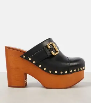 Chloé Jeannette Studded Leather Clogs