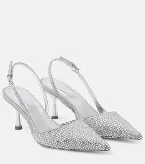 Simkhai Dylan Embellished Slingback Pumps - Silver