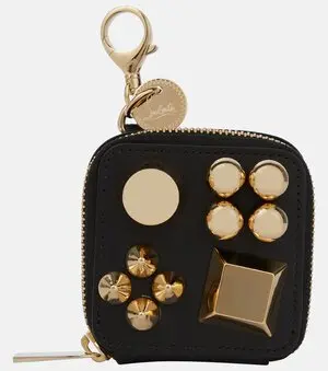 CHRISTIAN LOUBOUTIN Embellished Leather Waste Bag Holder - Black