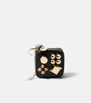 CHRISTIAN LOUBOUTIN Embellished Leather Waste Bag Holder - Black