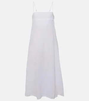 Velvet By Graham & Spencer Stephie Linen Midi Dress - White