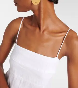 Velvet By Graham & Spencer Stephie Linen Midi Dress - White