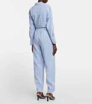 Vince High-rise Wide-leg Striped Trousers