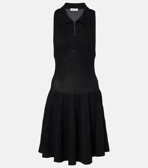 Alaïa Piquet Polo Dress - Black