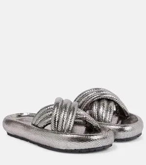 Isabel Marant Étoile Niloo Snake-effect Leather Sandals - Silver