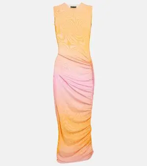 LOUISA BALLOU Ruched Midi Dress - Multicoloured