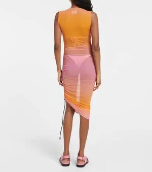 LOUISA BALLOU Ruched Midi Dress