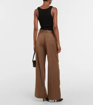 Ag X Emrata Joan Wool Wide-leg Trousers