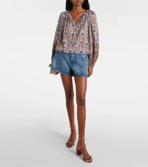 Ulla Johnson Silva Printed Cotton-blend Blouse