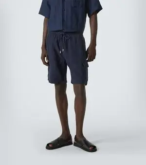 Vilebrequin Linen Cargo Bermuda Shorts - Blue