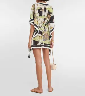 Tory Burch Printed Cotton And Silk Minidress