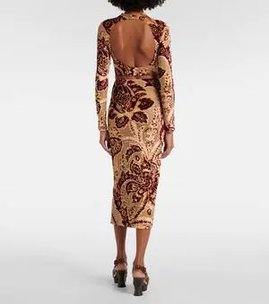 Etro Paisley Jacquard Velvet Midi Skirt - Multicoloured
