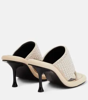 JW Anderson Bumper Tube Embellished Leather Sandals - Beige