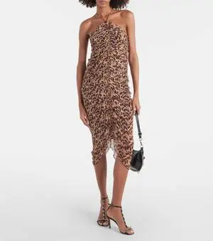 MARANT ETOILE Valdi Halterneck Midi Dress - Multicoloured