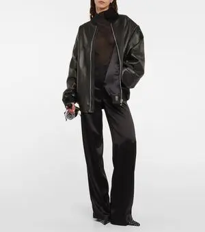 Magda Butrym Sheer Silk Blouse With Floral Appliqu