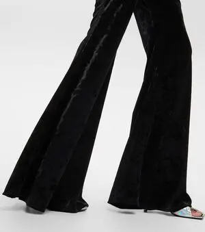Alexandre Vauthier Halterneck Flared Velvet Jumpsuit