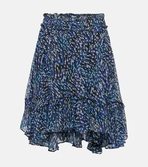 MARANT ETOILE Viera Asymmetric Printed Mini Skirt - Multicoloured