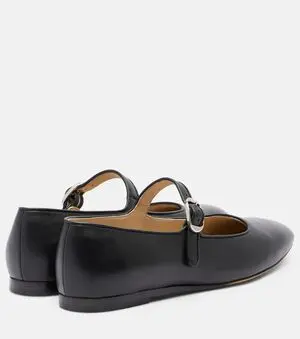 Le Monde Beryl Leather Ballet Flats - Black