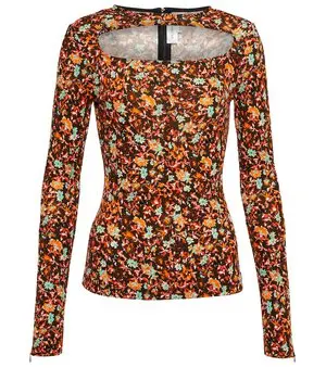 Victoria Beckham Floral Cutout Top - Multicoloured