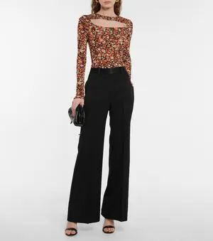 Victoria Beckham Floral Cutout Top