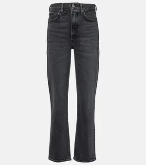 AGOLDE Stovepipe High-rise Slim Jeans In Metal Wash - Grey