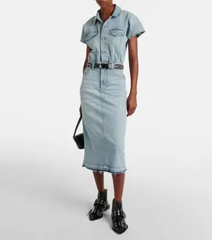 GANNI Denim Midi Shirt Dress