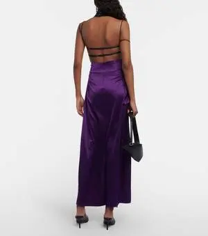 DIDU Mesh-paneled Satin Bralette