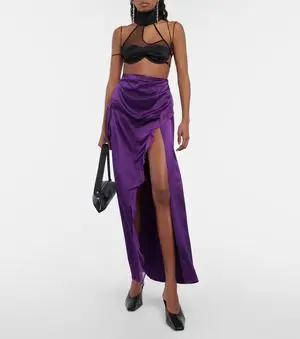 DIDU Mesh-paneled Satin Bralette