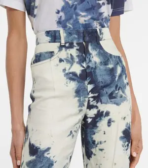 Chloé Tie-dye Linen Flared Trousers