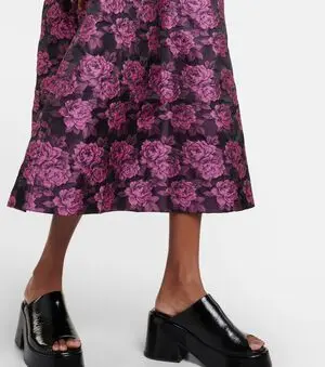 GANNI Floral Jacquard Midi Dress