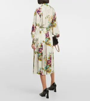 Tory Burch Floral Pleated Midi Skirt