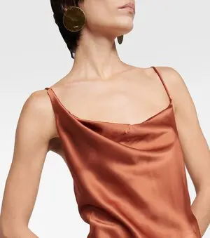 Polo Ralph Lauren Asymmetric Satin Maxi Dress