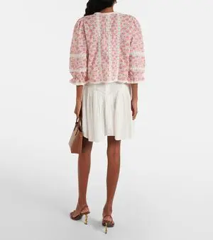 Rixo Jacques Floral Cotton Voile Blouse