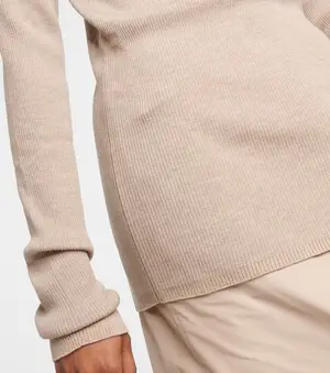 Brunello Cucinelli Ribbed Wool And Cashmere Zip-up Sweater - Brown