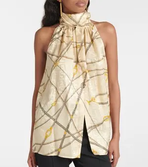 Versace Halter Neck Top With Bow Detail